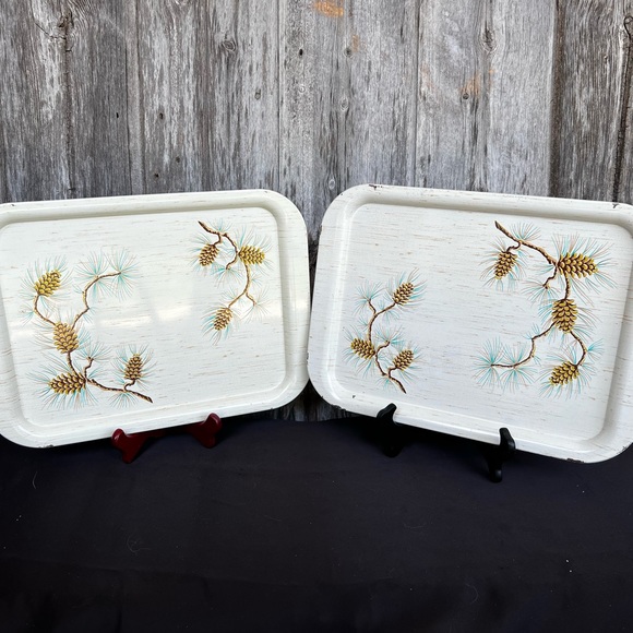 Kitchen | Vintage Pinecone Tin Metal Plate Tray Platter | Poshmark